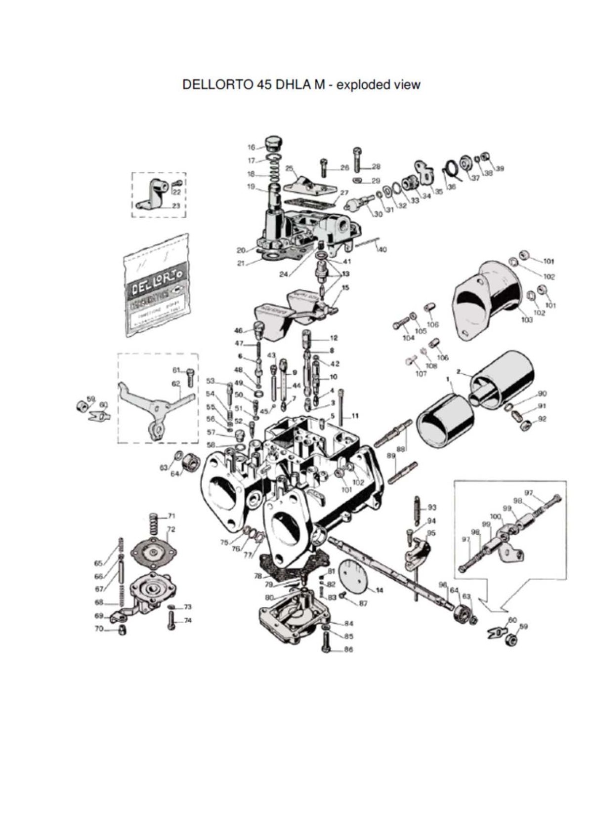 Dellorto Carburettor Manuals and Diagrams - Weber Carburettor by JD ...