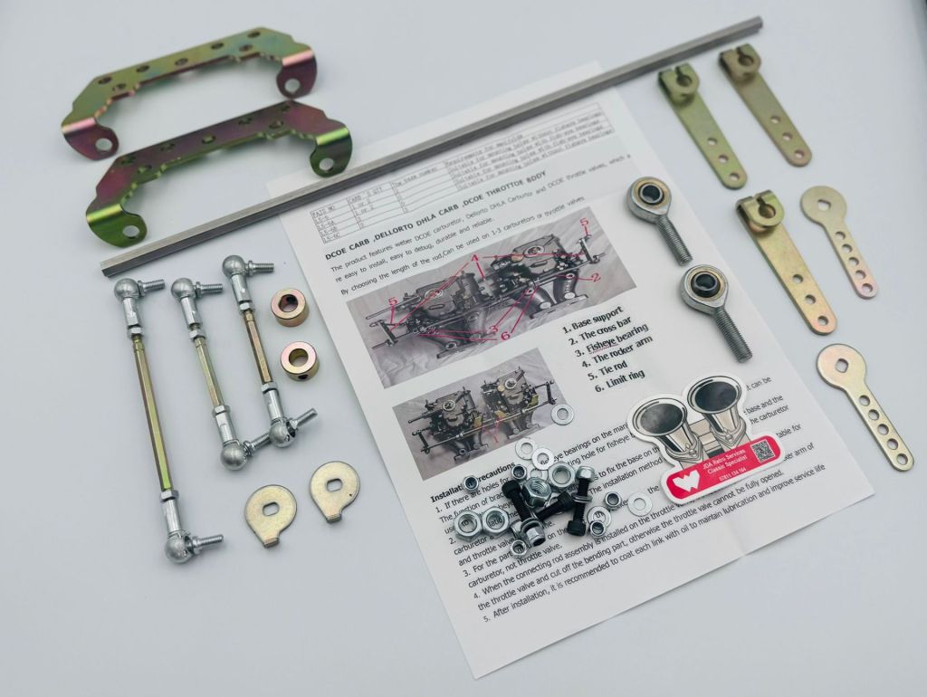 Twin Weber and Dellorto rod style linkage - Weber Carburettor by JD ...